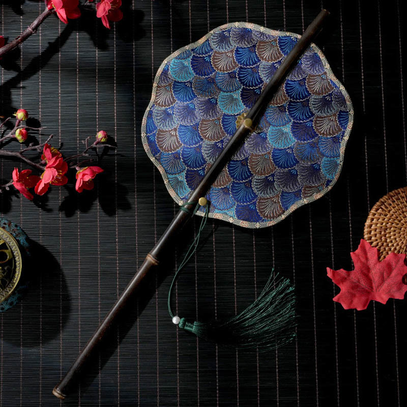 Buddha Stones Handmade Shell Scales Leaves Epiphyllum Pattern Long Pur ...