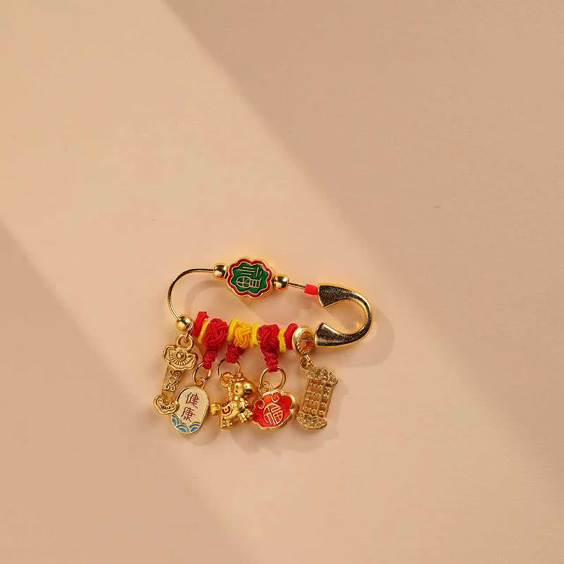 Buddha Stones Year Of The Horse Fu Character Longevity Lock Ruyi Handl ...