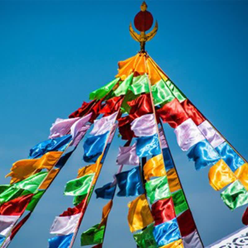 Tibetan 5 Colors Windhorse Blessing Outdoor 20 Pcs Prayer Flag – uk ...