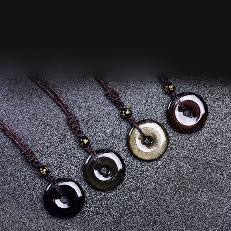 Buddha Stones Tibetan Obsidian Protection Necklace – uk.buddhastoneshop
