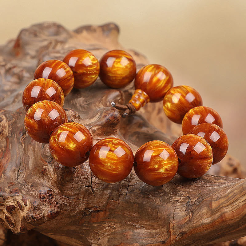 Buddha Stones Golden Sea Willow Success Positive Bracelet Mala – uk ...