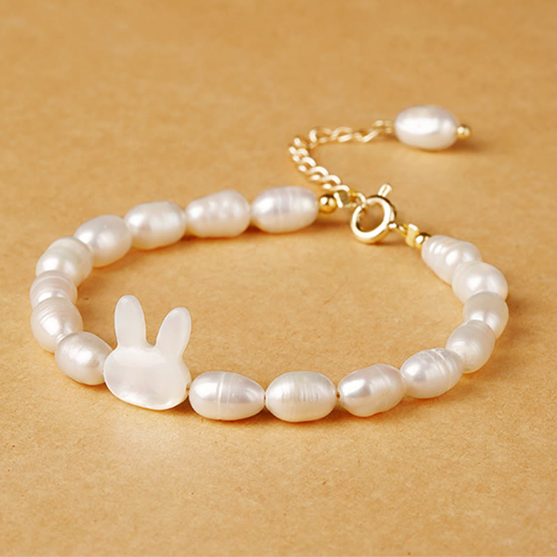Buddha Stones Natural Pearl Cute Rabbit Sincerity Bracelet – uk ...