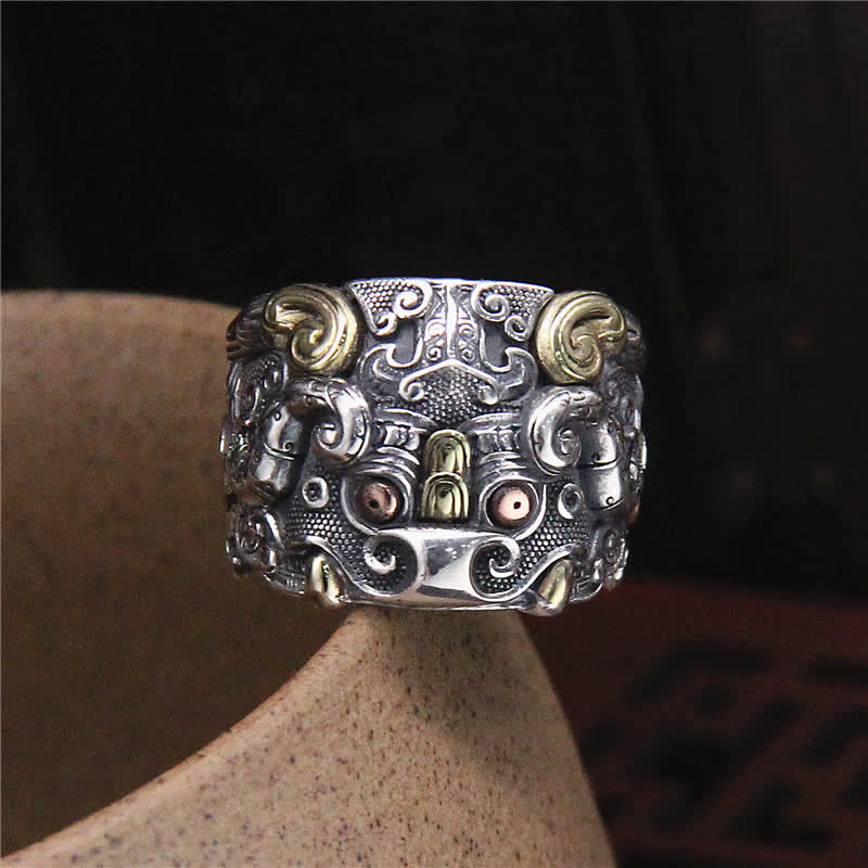 925 Sterling Silver Fengshui Kui Cattle Protection Adjustable Ring – uk ...